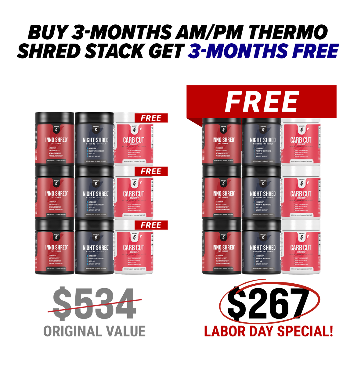 AM PM Shred Stack 6-Month Supply Special Offer